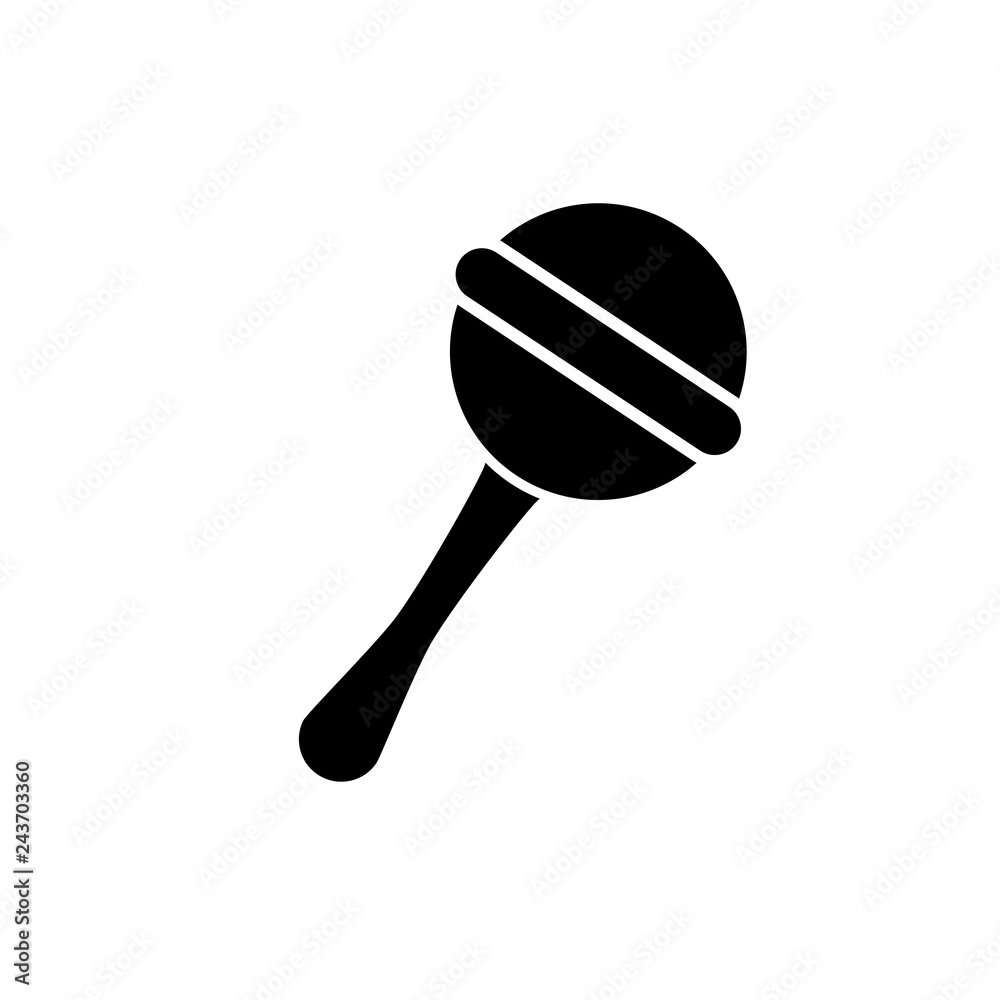 baby rattle silhouette icon. Clipart image isolated on white background ...