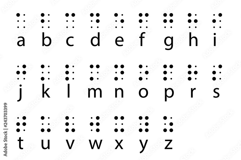 Braille alphabet letters. Clipart image isolated on white background ...