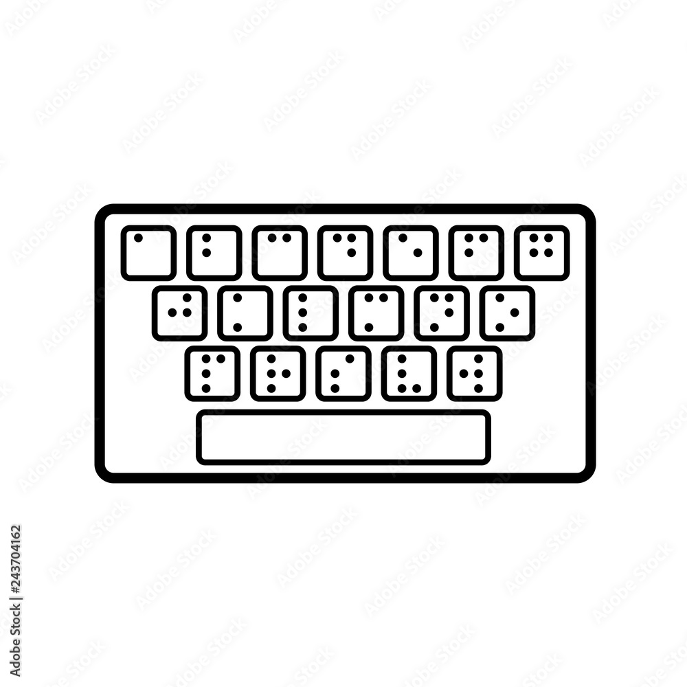 Braille keyboard icon. Clipart image isolated on white background Stock ...