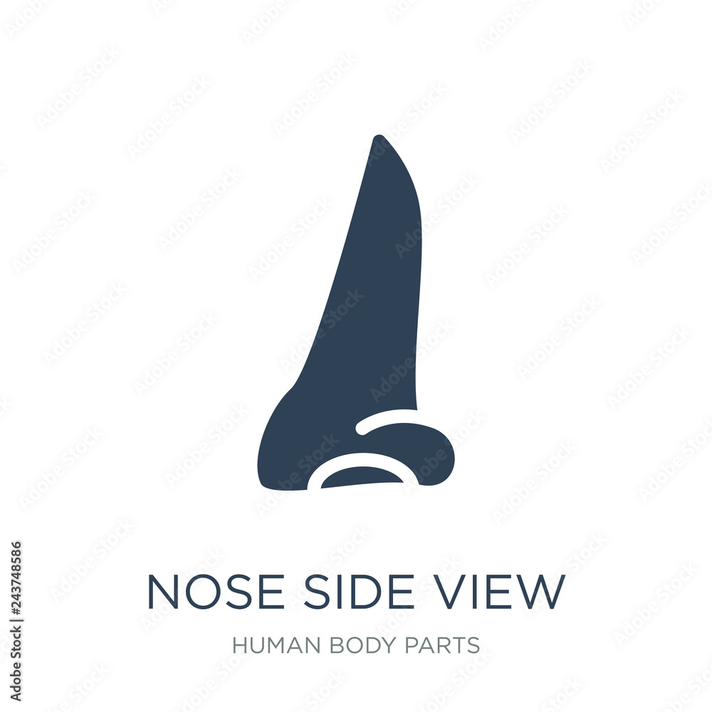 nose side view icon vector on white background, nose side view t Stock ...