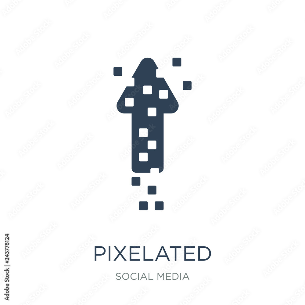 pixelated icon vector on white background, pixelated trendy filled ...