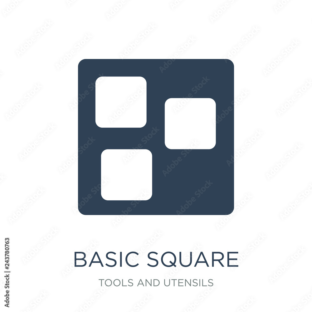 basic square icon vector on white background, basic square trendy ...