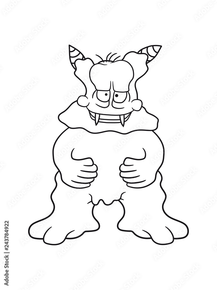 cartoon groß alien monster ekelig lustig klein comic clipart design ...