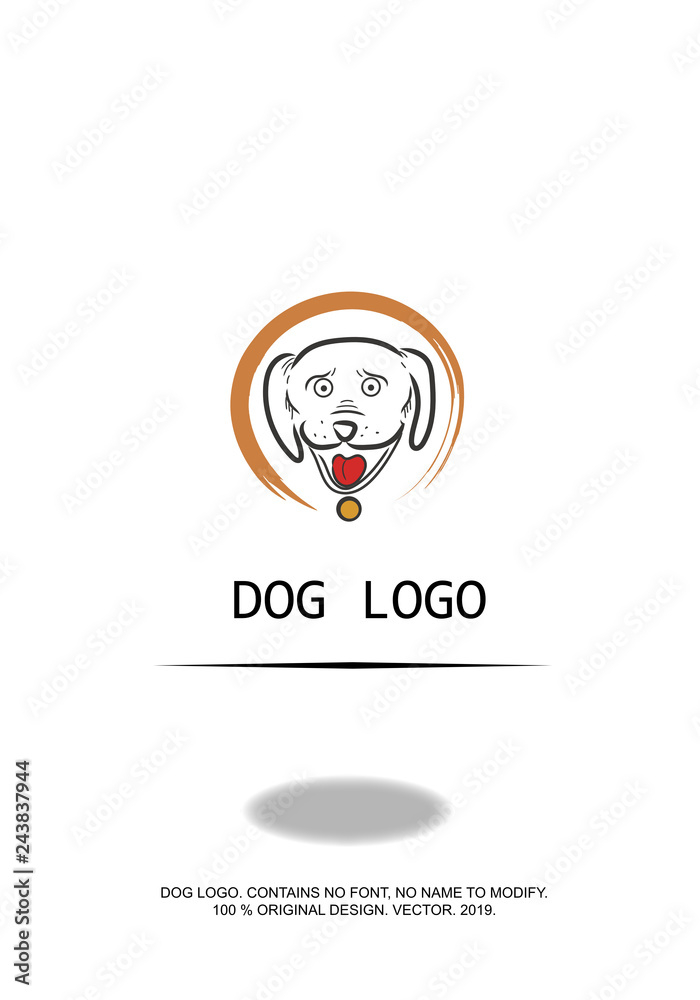 Dog Logo Vector Illustration No Text Stock Vector | Adobe Stock