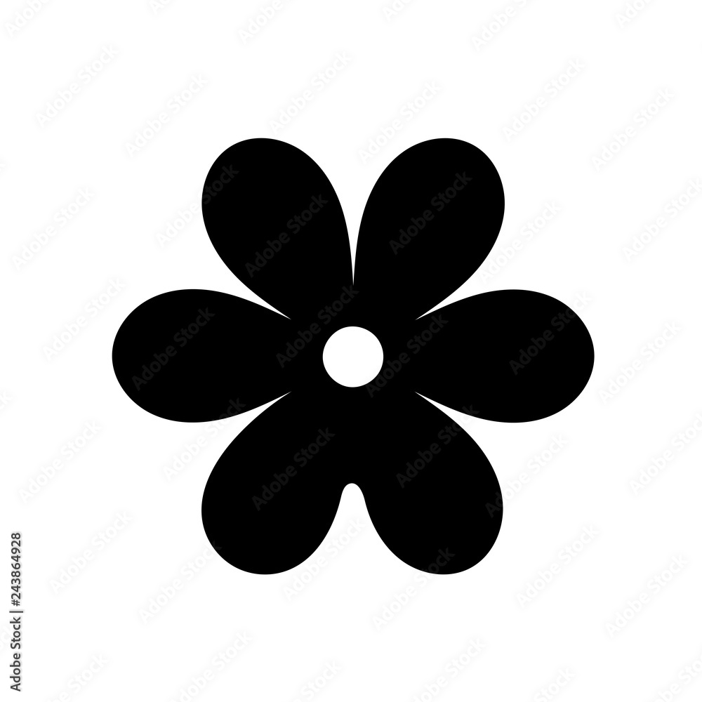 flower silhouette Stock Vector | Adobe Stock