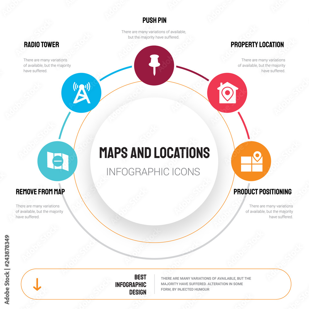 Abstract infographics of maps and locations template. Remove from Map ...