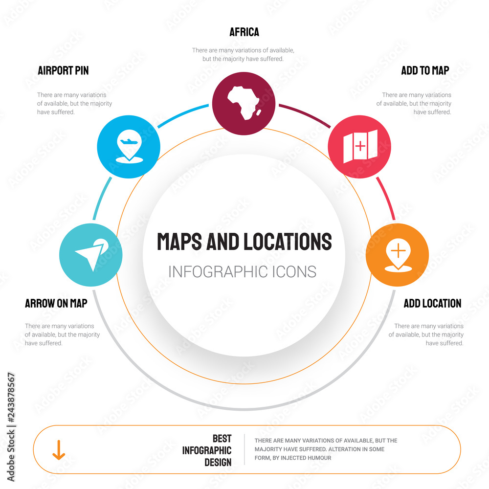Abstract infographics of maps and locations template. Arrow On Map ...