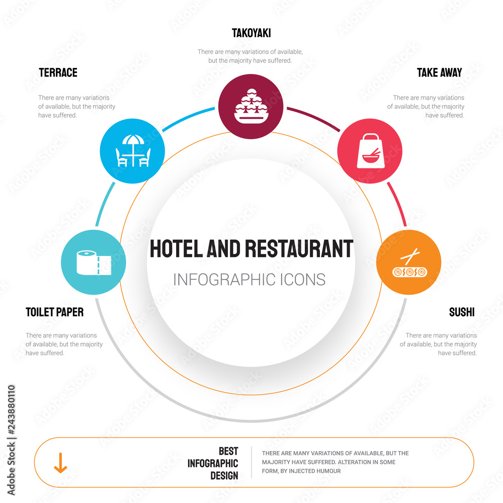 Abstract infographics of hotel and restaurant template. Toilet paper ...