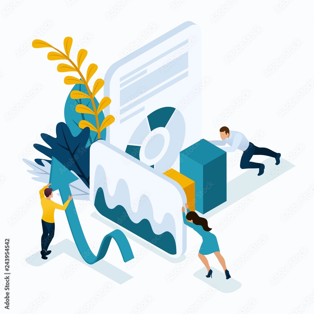 Isometric Data Verification For Analysis Stock Vector Adobe Stock