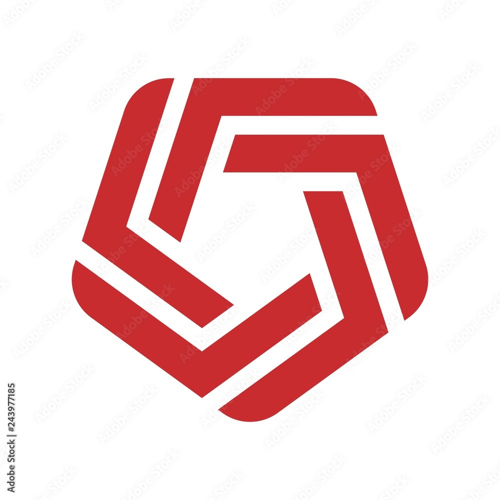 Pentagonal icon logo vector Stock Vector | Adobe Stock
