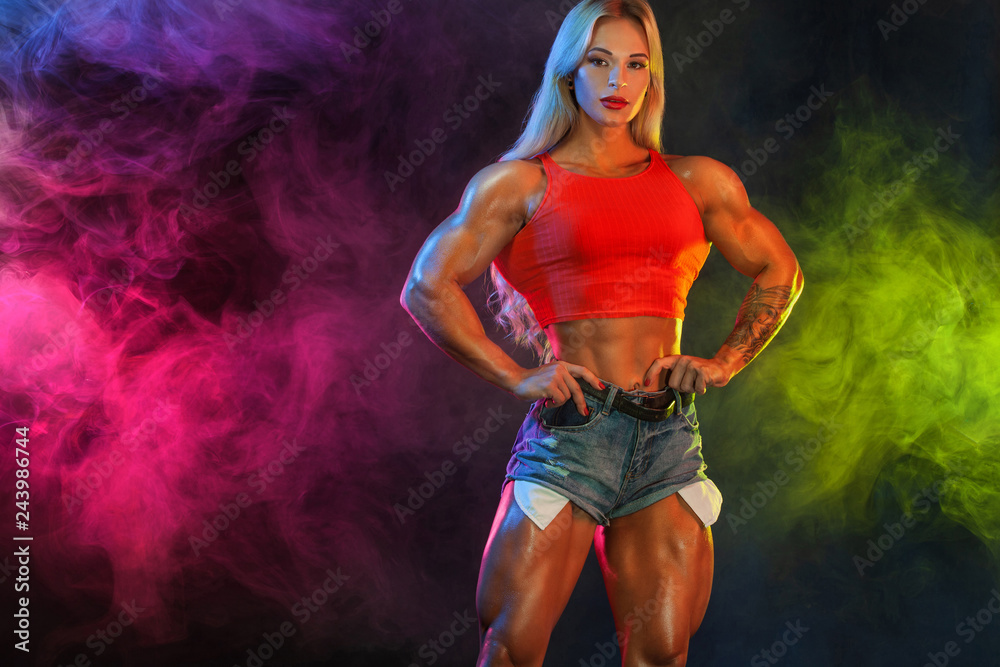 Bodybuilder hd images. Woman bodybuilder on steroids Stock Photo ...