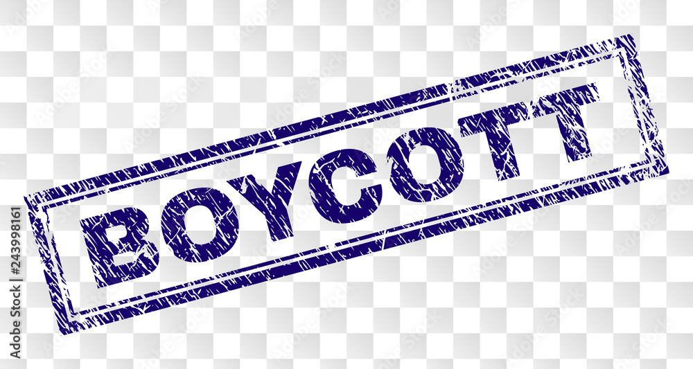 BOYCOTT stamp seal print with scratched style and double framed ...