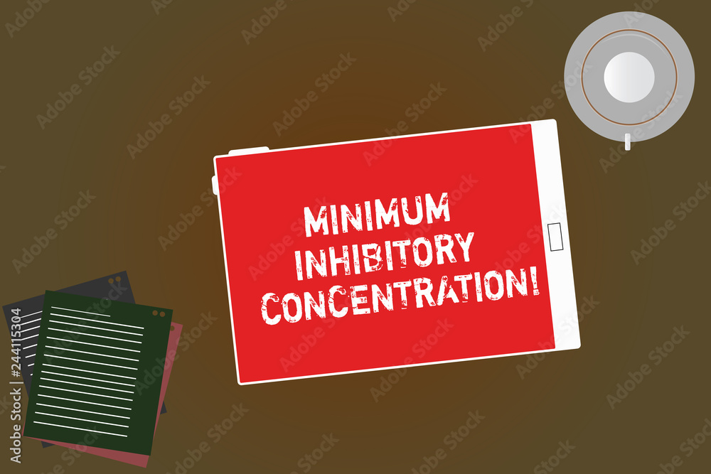 Handwriting text writing Minimum Inhibitory Concentration. Concept ...
