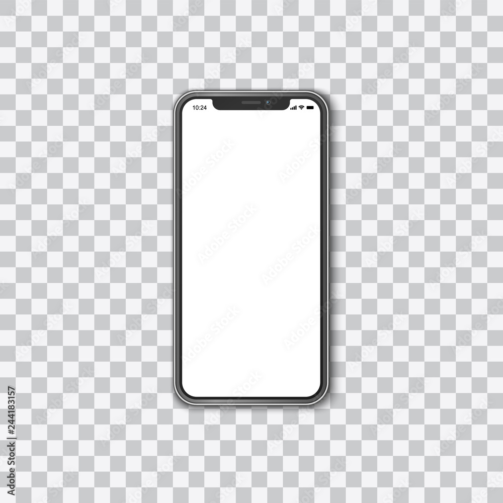 Beautiful realistic vector of a modern black colored smartphone on ...