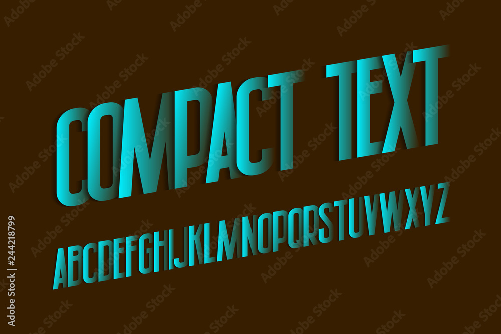 Vector de Stock Compact text alphabet. Blue paper cut letters letters ...