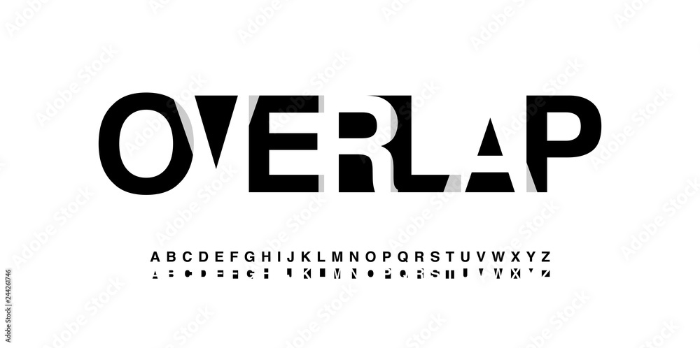 Vector de Stock modern alphabet font overlap style. calligraphy designs ...
