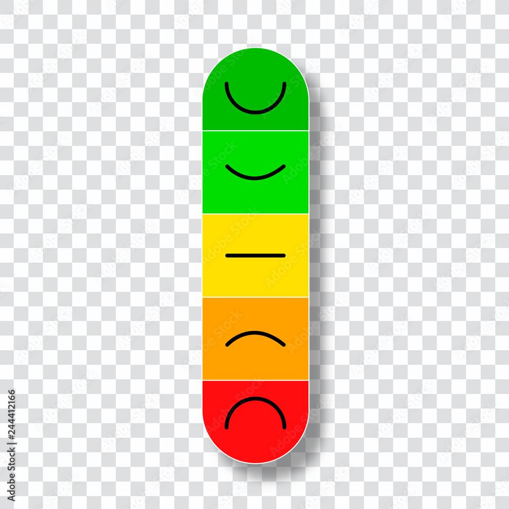 Smile indicator on transparent background. Customer satisfaction scale ...