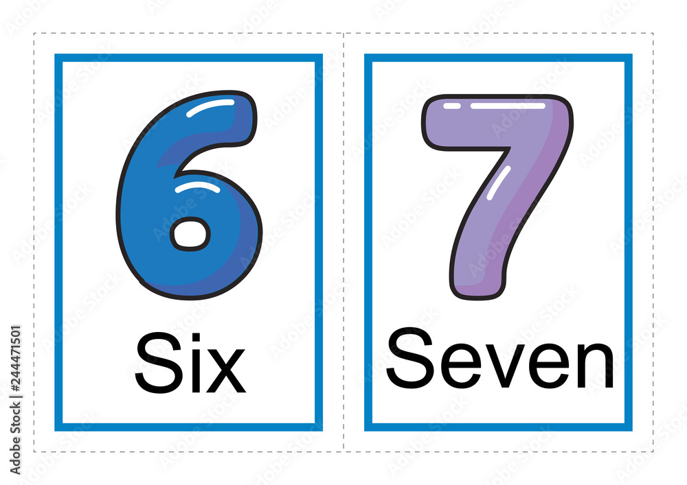 Printable flash card collection for numbers and their names for ...