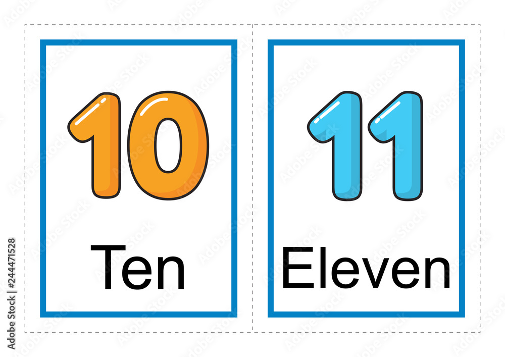 Printable flash card collection for numbers and their names for ...