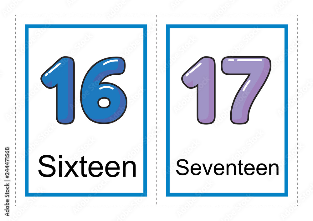 Printable flash card collection for numbers and their names for ...