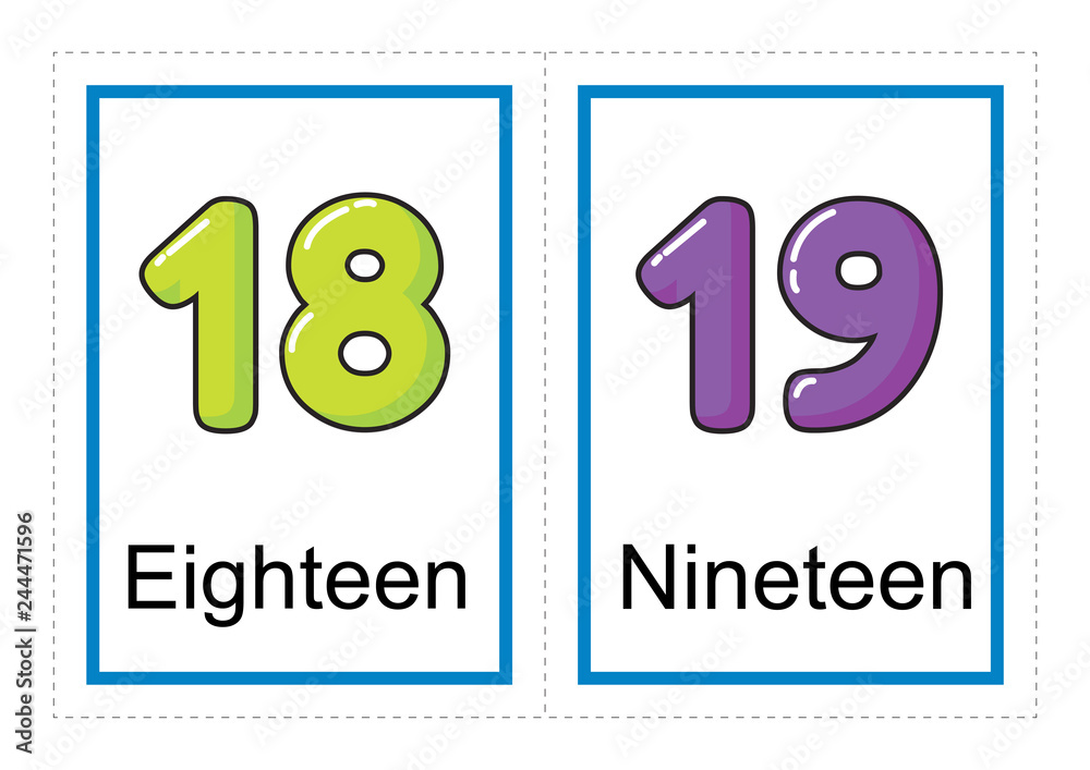 Printable flash card collection for numbers and their names for ...