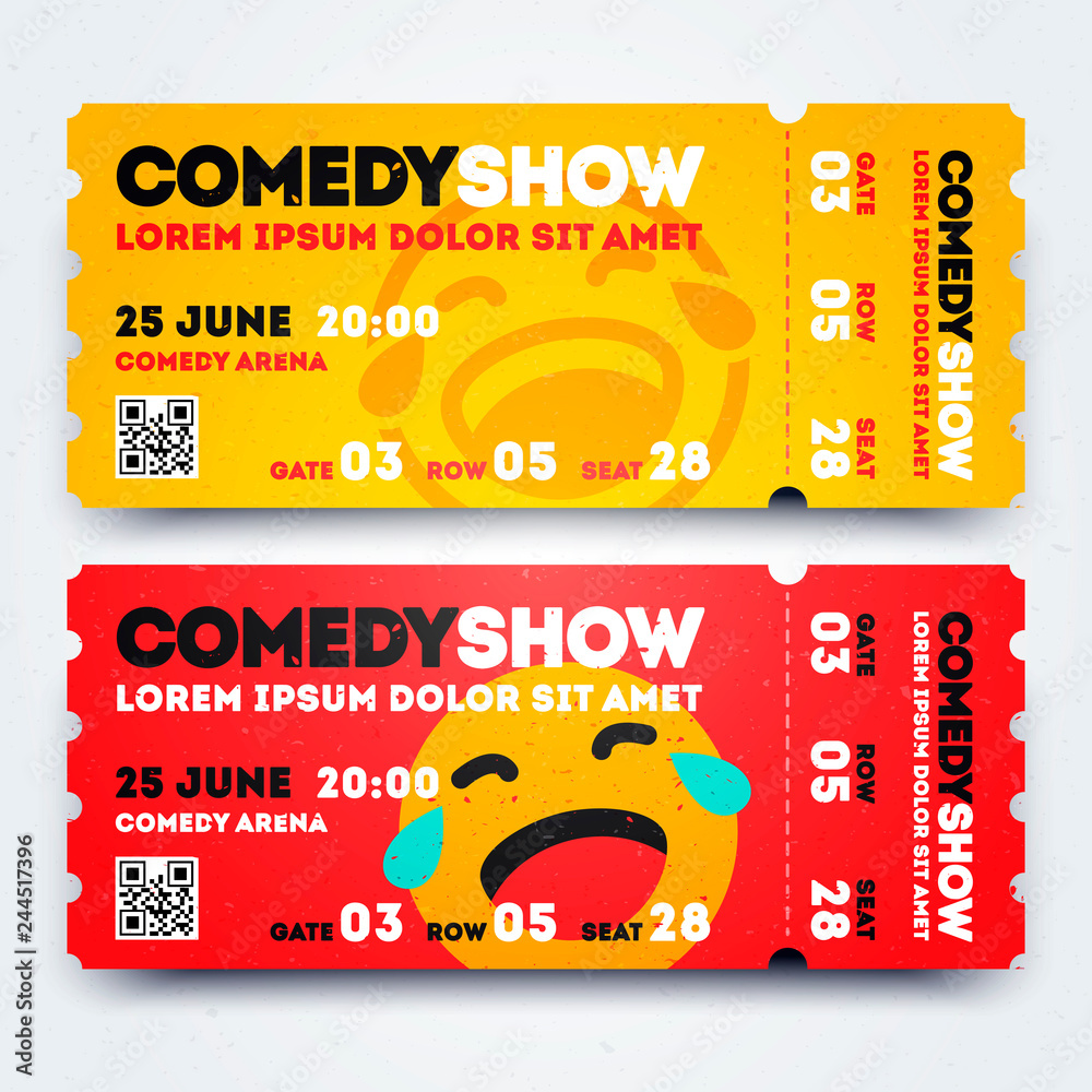 Vector Illustration Stand Up Comedy Event Show Entry Ticket Template ...