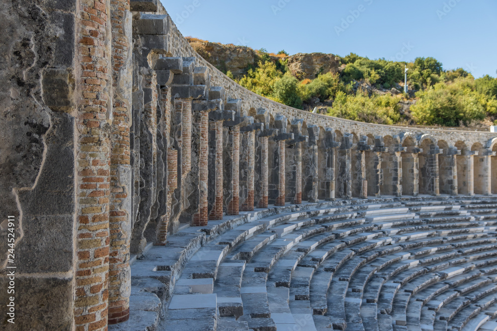 Foto de Stock Aspendos, Turkey - displaying one of the most well ...