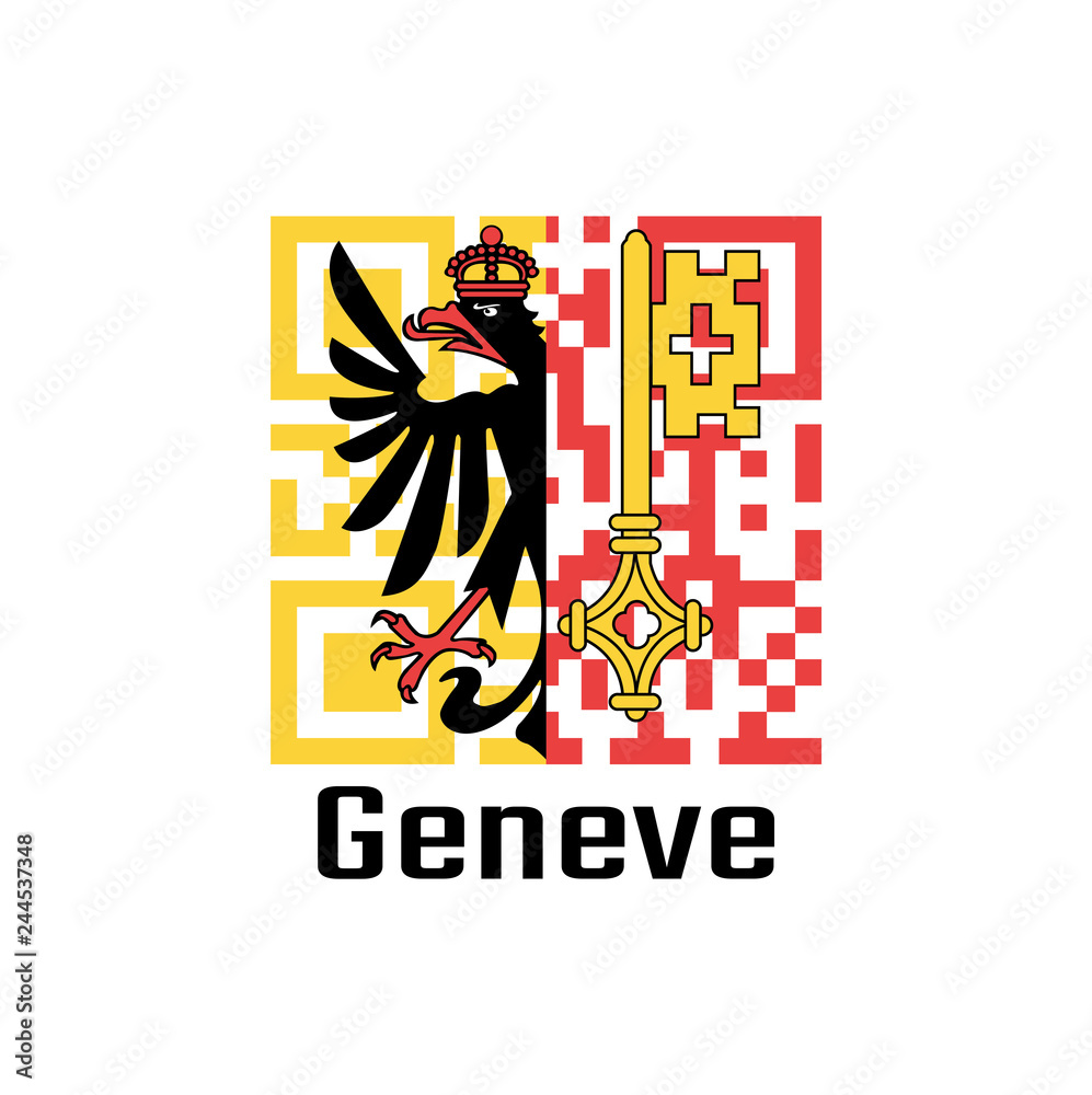 QR code set the color of Geneva flag, The canton of Switzerland. Stock ...