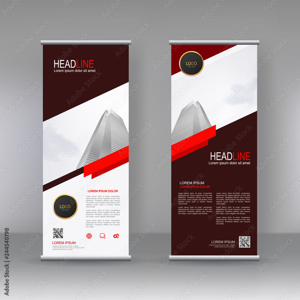 Vertical banner stand template design, infographics, Modern Flag Banner ...