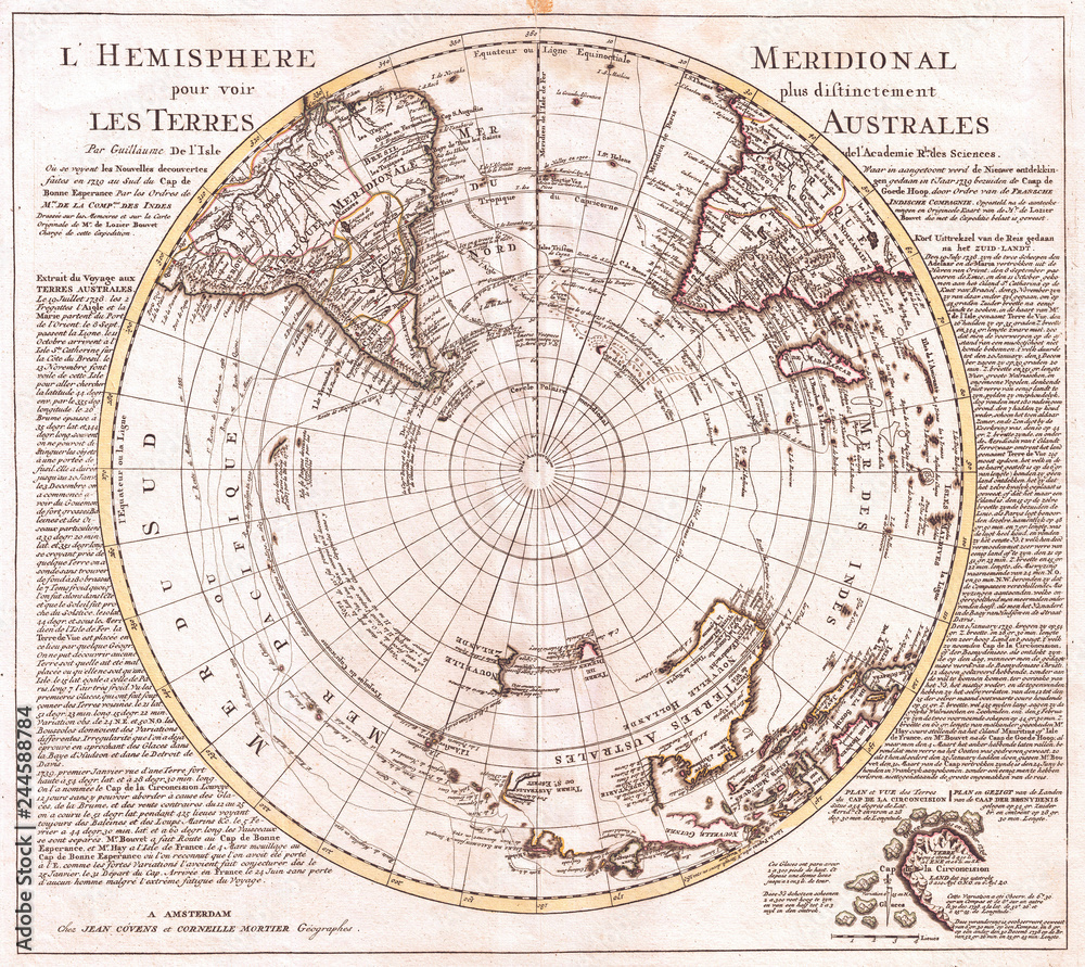 Ilustración de Stock 1741, Covens and Mortier Map of the Southern ...
