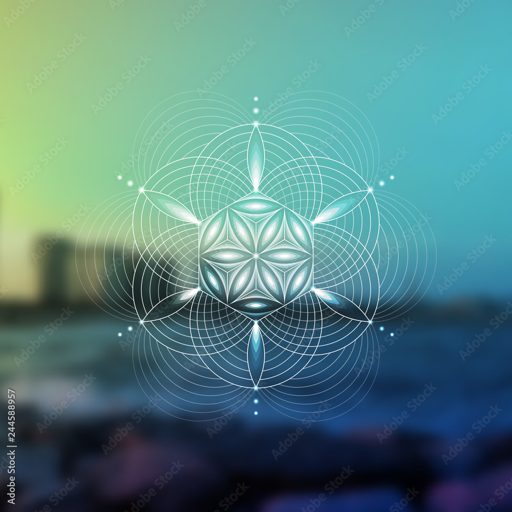 Vector template; Spiritual sacred geometry; Abstract geometric shape ...