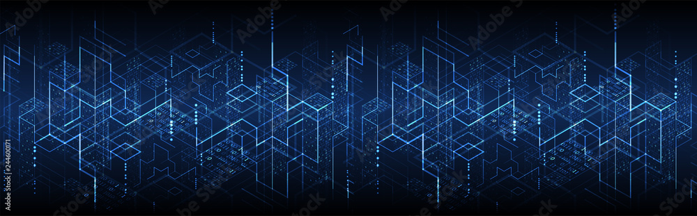 Isometric big data flow processing concept, cloud database. Abstract ...