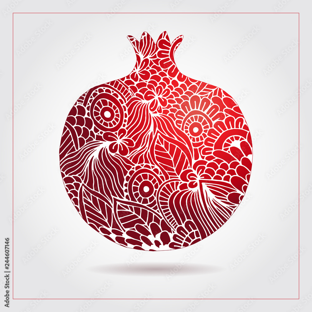 Vector creative abstract pomegranate fruit. Decorative design for ...