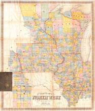 1852 Pocket Map Of Illinois Free Stock Photo - Public Domain Pictures