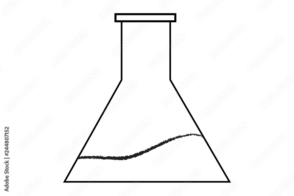 Silueta de un matraz sobre fondo blanco. Stock Vector | Adobe Stock