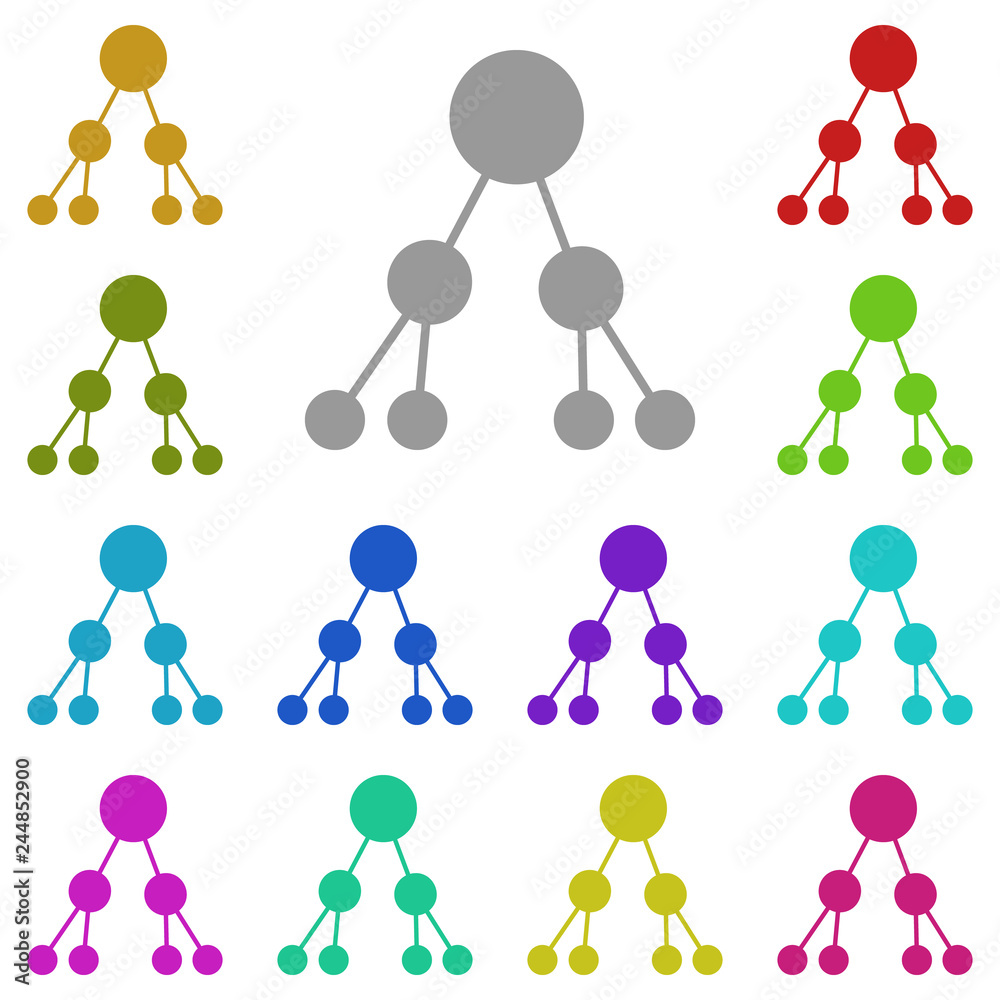 binary tree icon in multi color. Simple glyph, flat vector of Charts ...