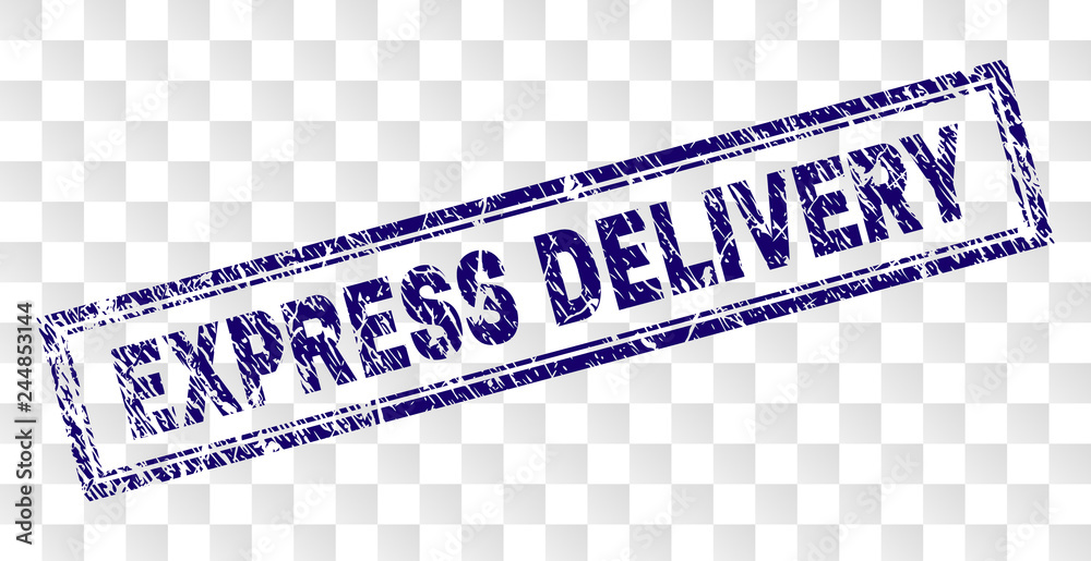 EXPRESS DELIVERY stamp seal imprint with rubber print style and double ...