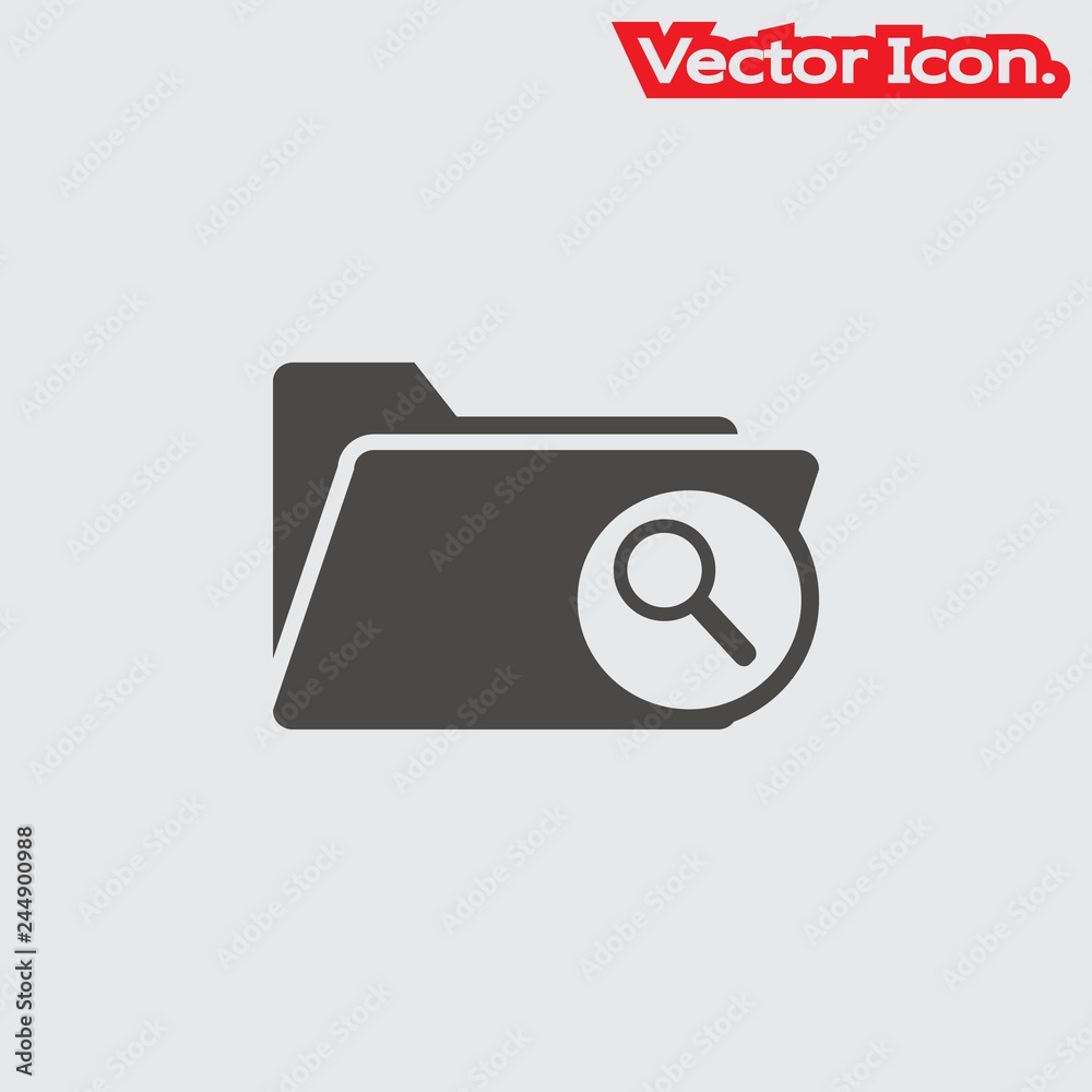 Search Folder icon isolated sign symbol and flat style for app, web and ...