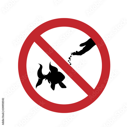 Do not feed the fish ban mark on a white background. - Buy this stock ...
