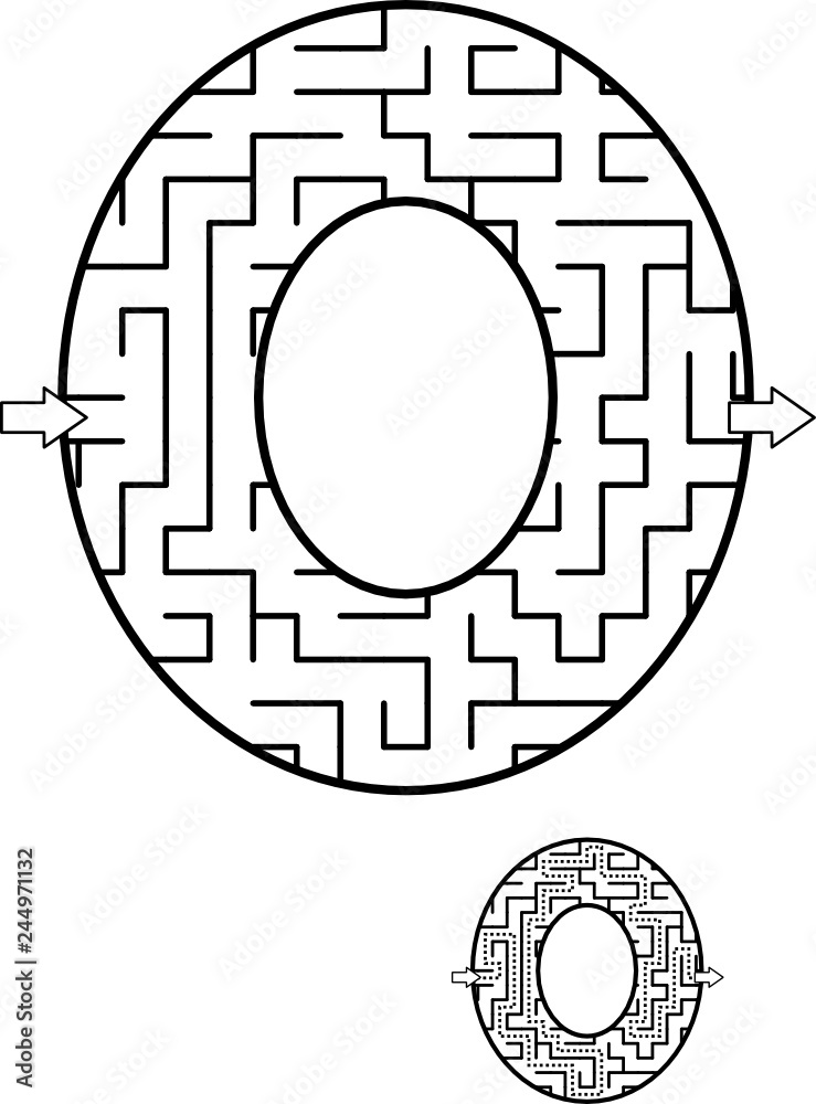 Alphabet learning fun and educational activity for kids - letter O maze ...
