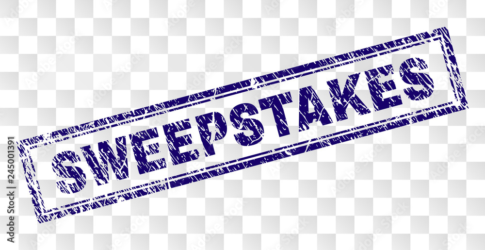 SWEEPSTAKES stamp seal watermark with rubber print style and double ...