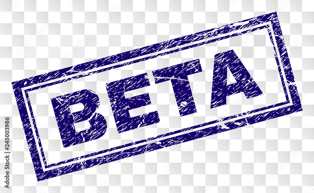 BETA stamp seal watermark with rubber print style and double framed ...
