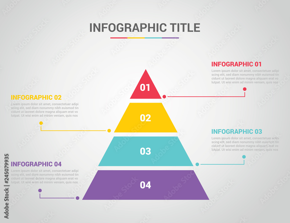 infographic template with pyramid style with free space text for ...