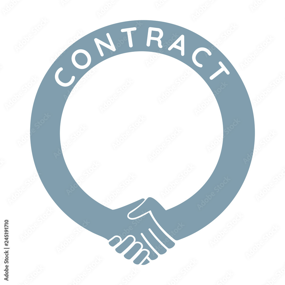 contract - round handshake frame design template Stock Vector | Adobe Stock