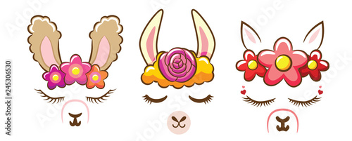 llama face clipart Stock Vector | Adobe Stock