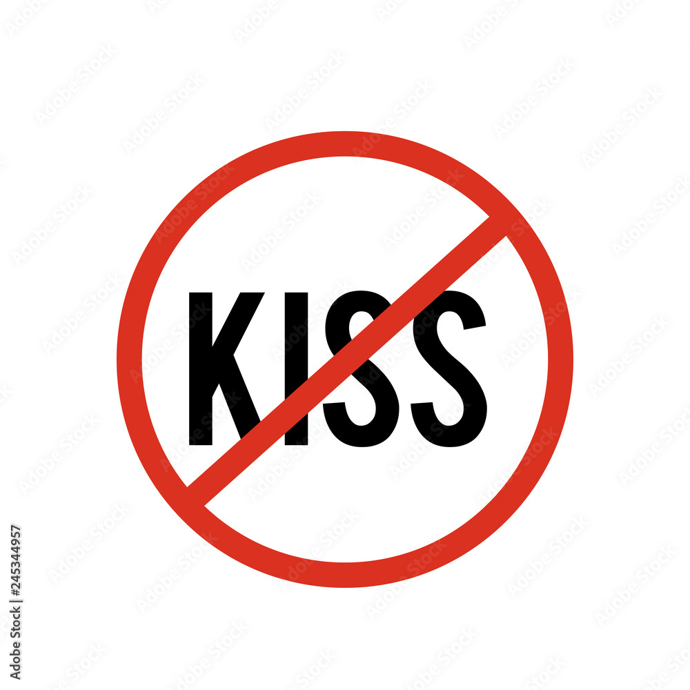 no kiss icon. No kissing icon vector. Linear style sign for mobile ...