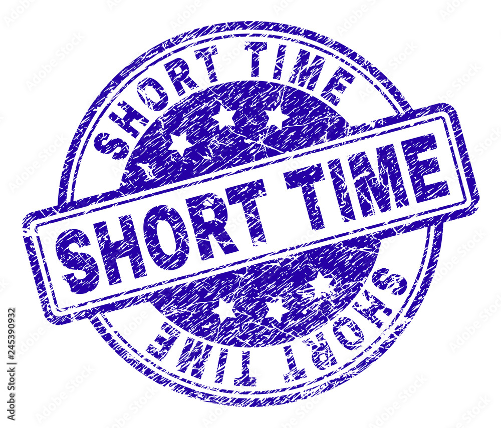 SHORT TIME stamp seal imprint with grunge texture. Designed with ...