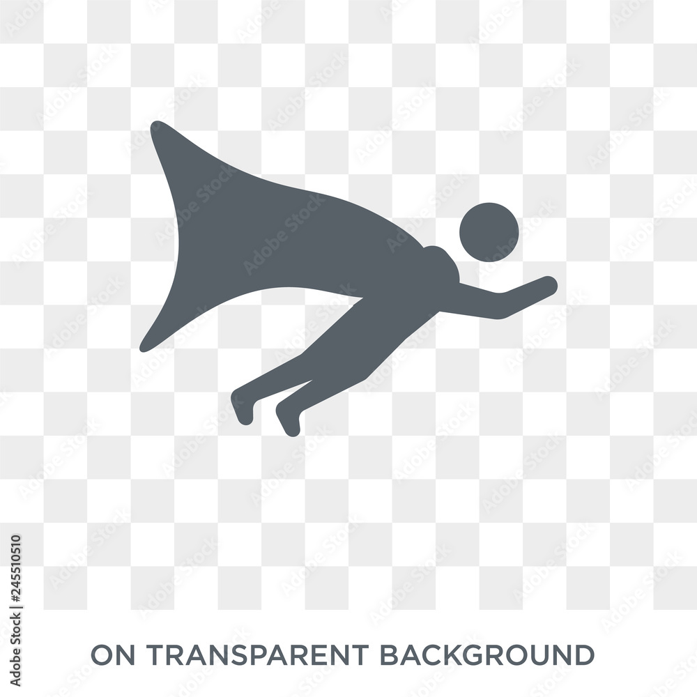 Man Flying icon. Trendy flat vector Man Flying icon on transparent ...