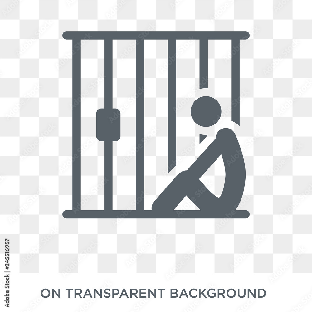 Jail icon. Trendy flat vector Jail icon on transparent background from ...