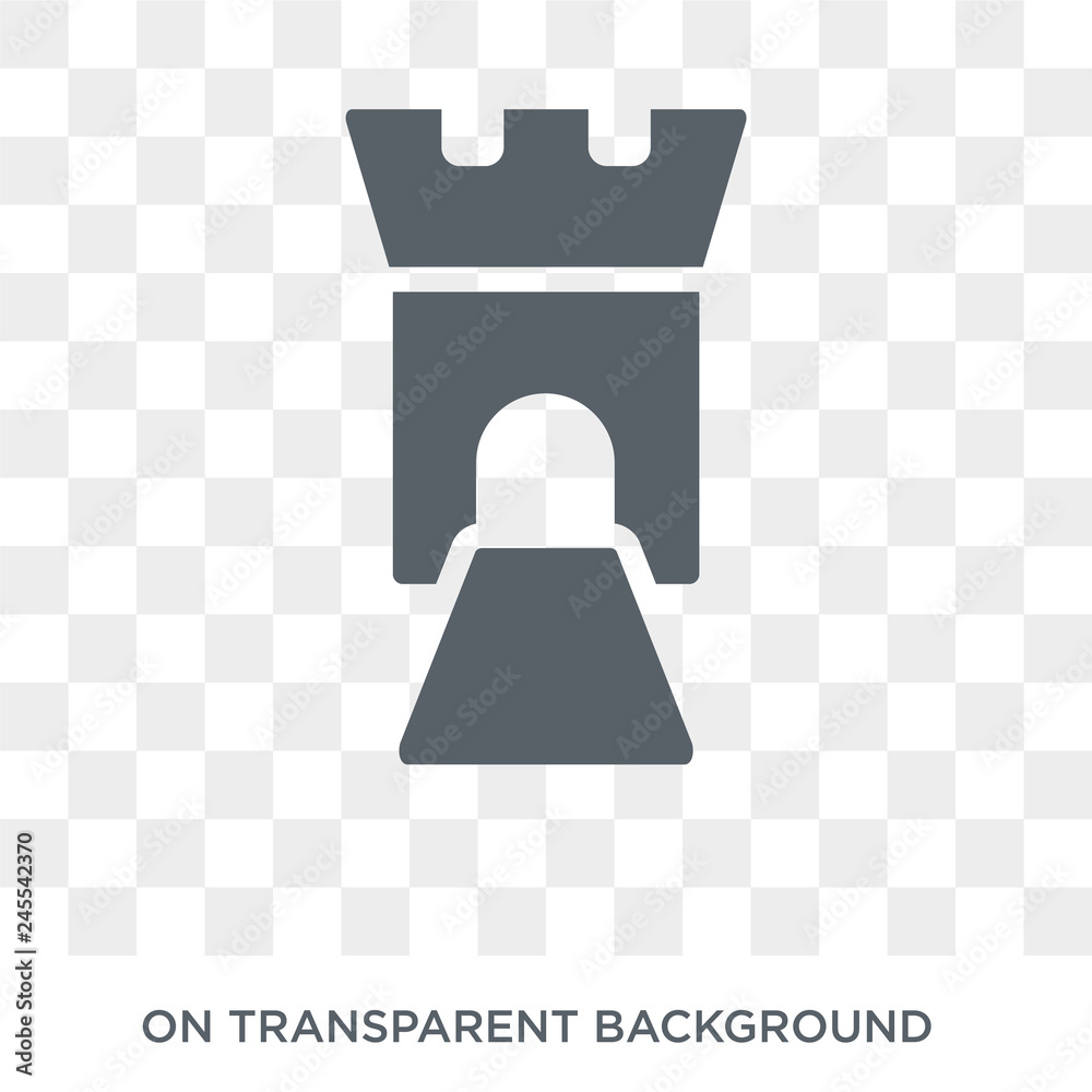 drawbridge icon. Trendy flat vector drawbridge icon on transparent ...
